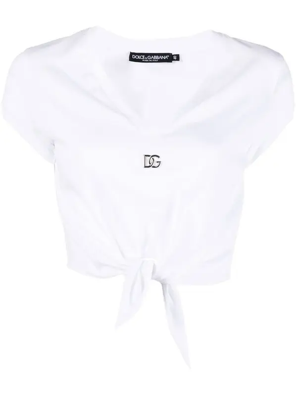 Dolce & Gabbana Knot-front T-shirt - White