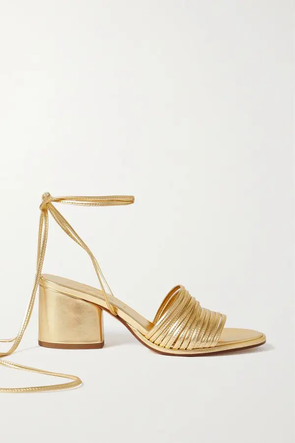 AeydĒ Natania Metallic Leather Sandals