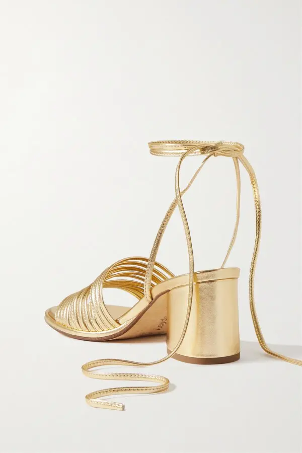 AeydĒ Natania Metallic Leather Sandals