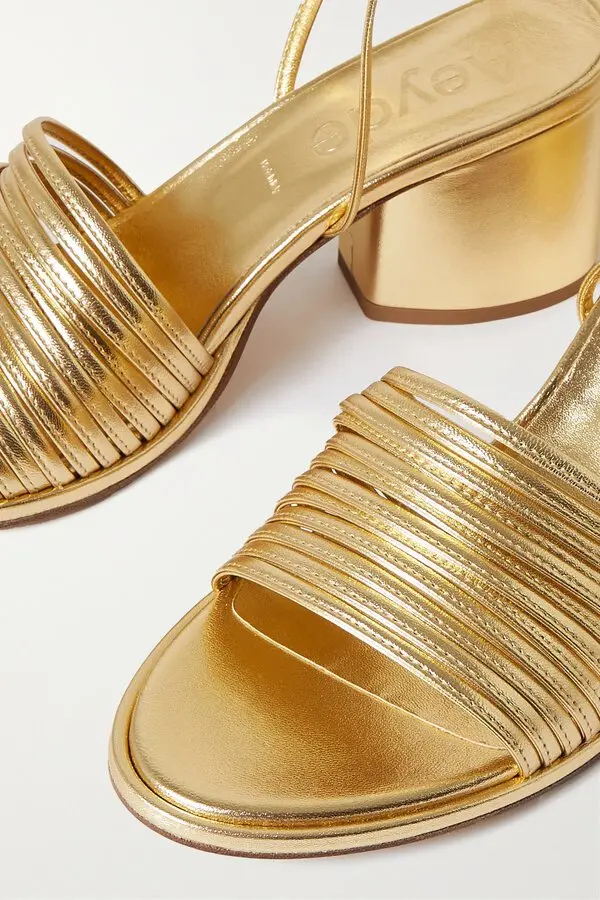 AeydĒ Natania Metallic Leather Sandals