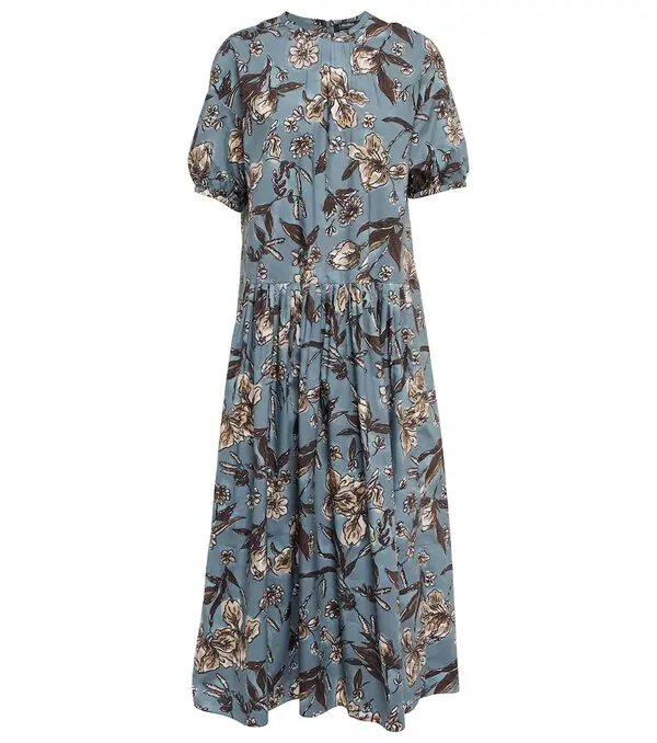 Max Mara Agave Floral Midi Dress