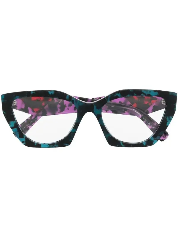 Prada Tortoiseshell Cat-eye Glasses - Blue