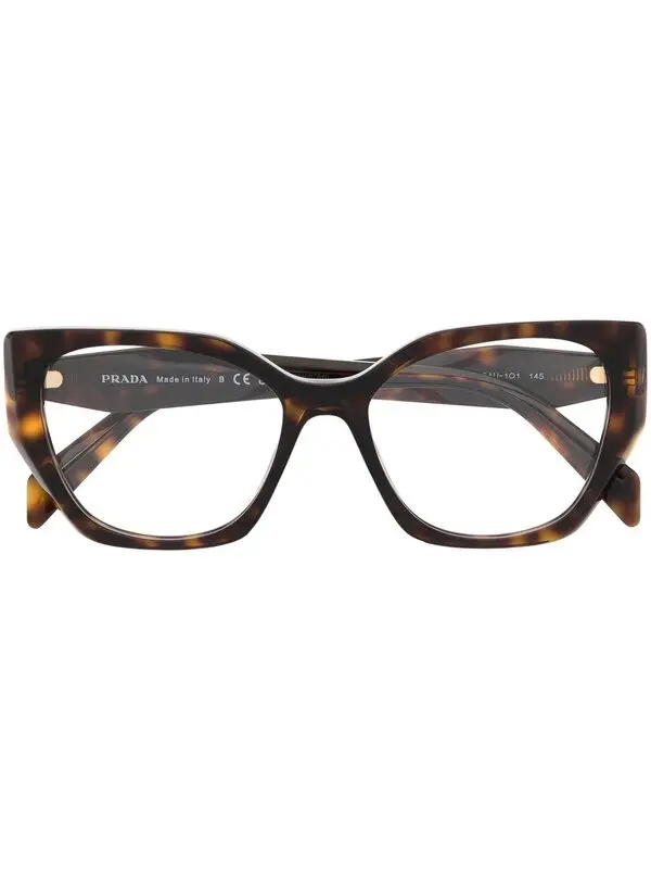 Prada Round Frame Glasses - Brown