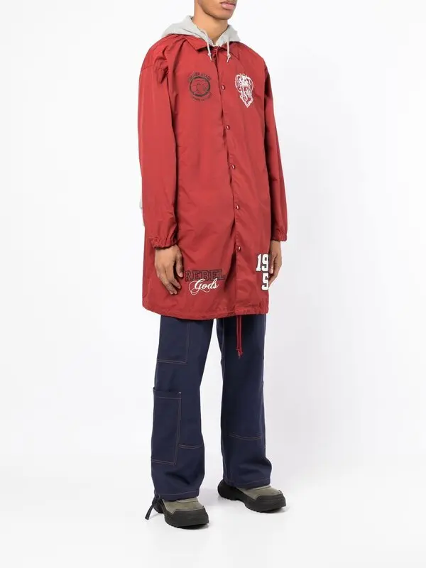 UNDERCOVERISM Logo-print Hooded Coat - Red