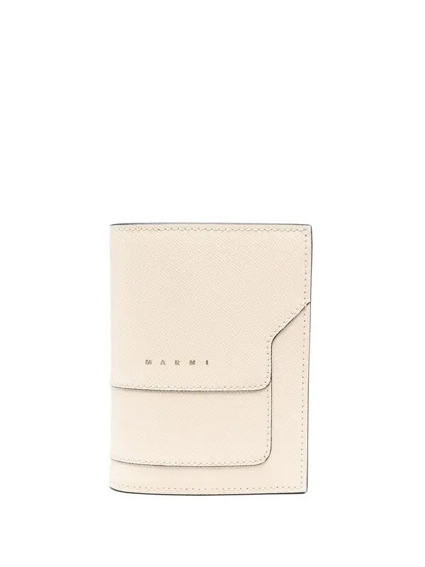 Marni Leather Bi-fold Wallet - Neutrals