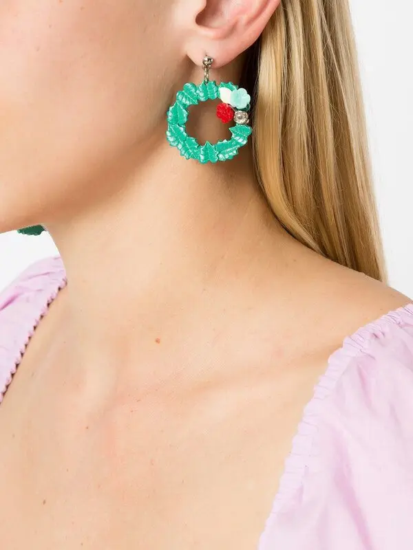 AMIR SLAMA Floral-appliqué Asymmetric Earrings