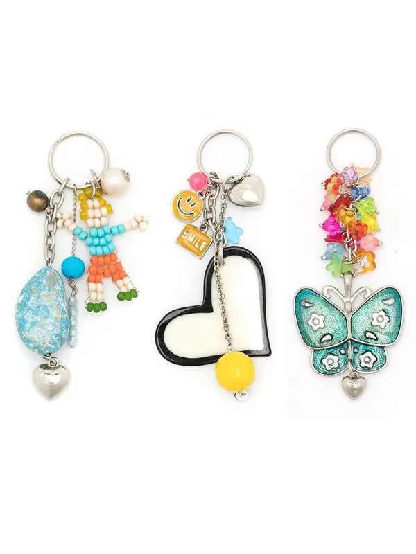 AMIR SLAMA Set Of Three Pendant Keyrings - Multicolour