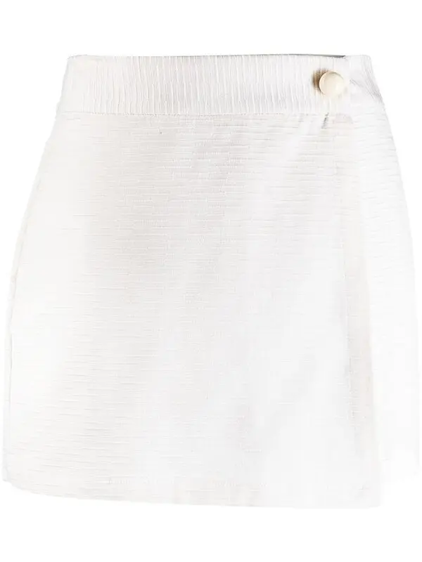 ADRIANA DEGREAS Wrap-front Cotton Shorts - White
