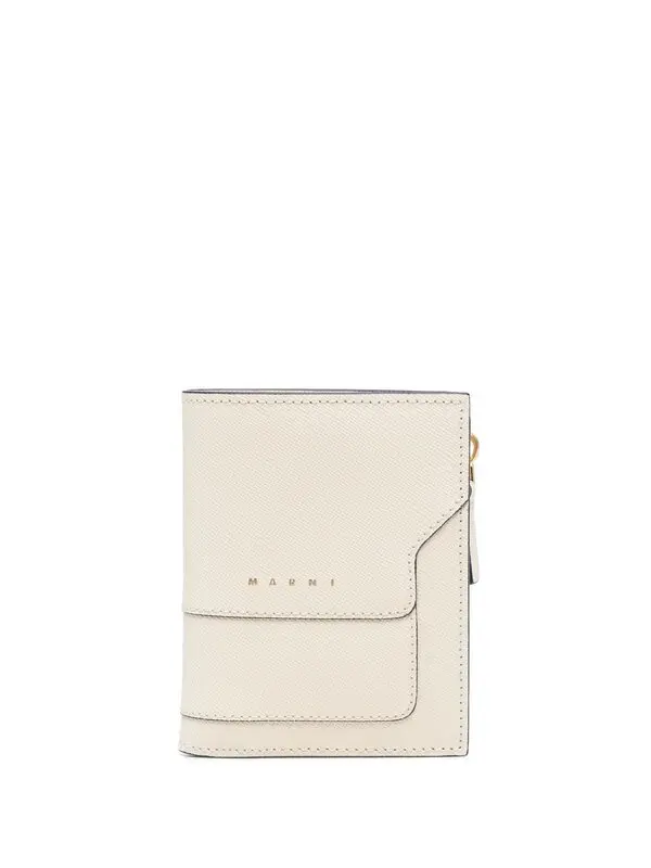 Marni Logo-stamp Leather Wallet - Neutrals