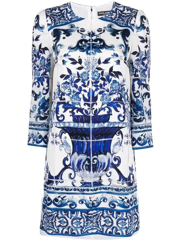 Dolce & Gabbana Majolica-print Dress - Blue