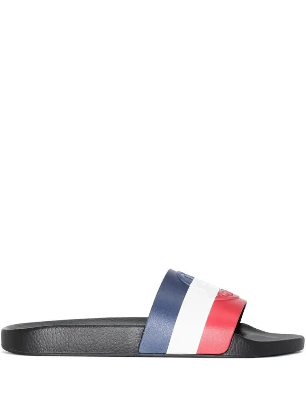Moncler Basile Striped Slides - Blue