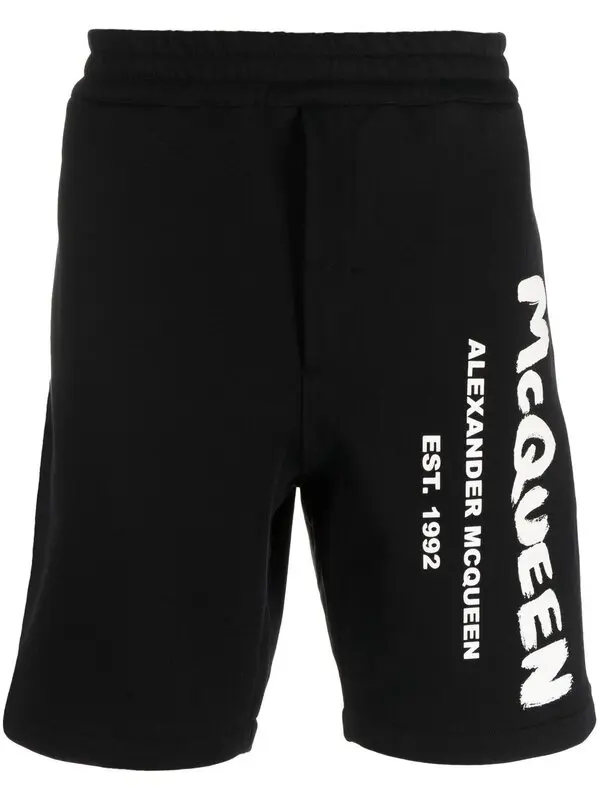 Alexander McQueen Logo-print Shorts - Black