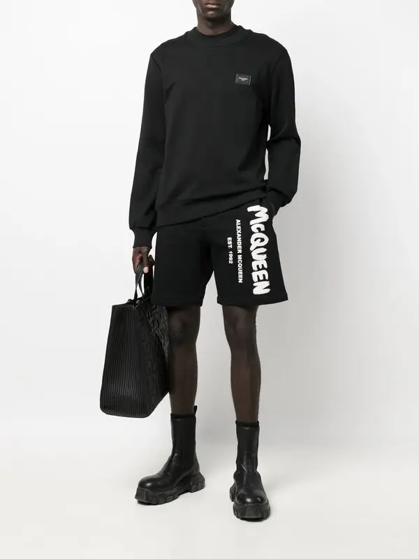 Alexander McQueen Logo-print Shorts - Black