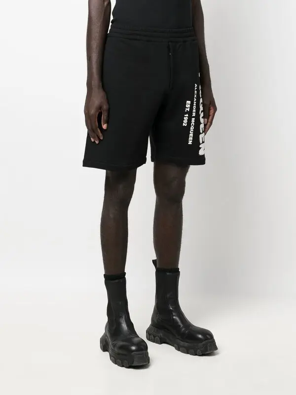 Alexander McQueen Logo-print Shorts - Black