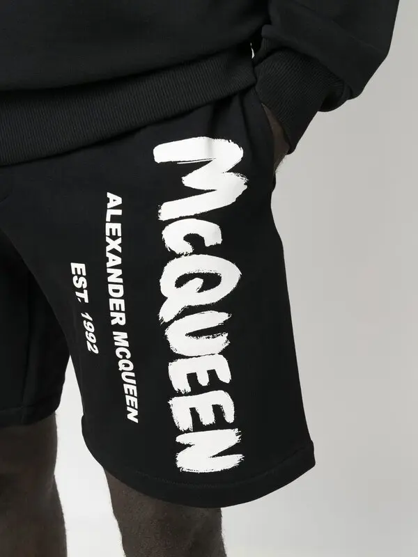 Alexander McQueen Logo-print Shorts - Black