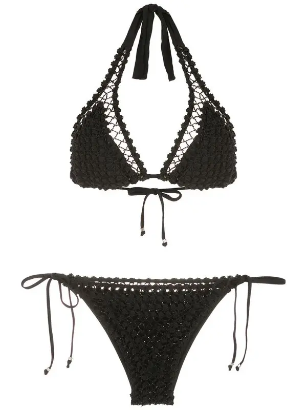 AMIR SLAMA Crochet Layer Bikini - Black