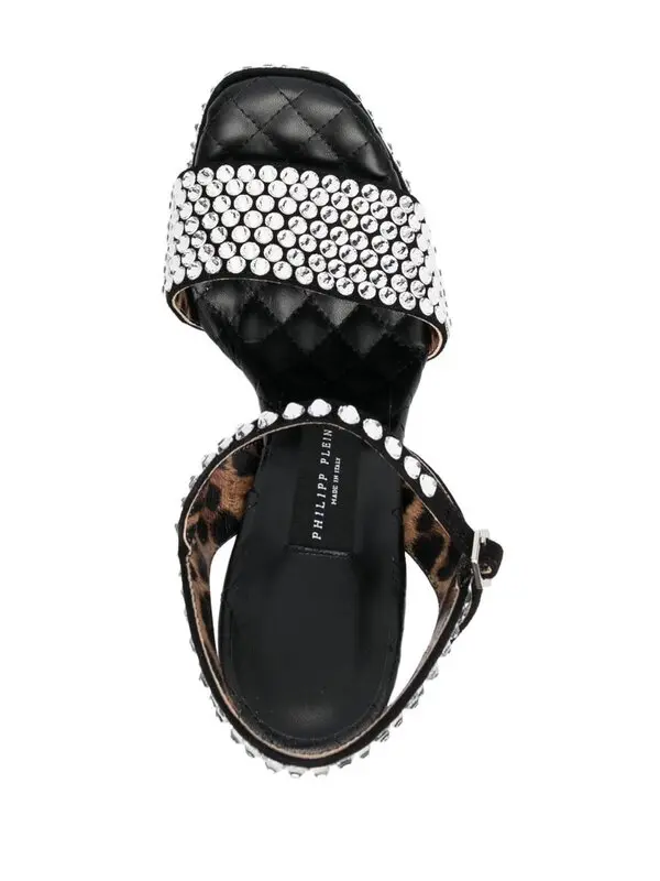 Philipp Plein Strass Crystal-embellished 140mm Sandals - Black