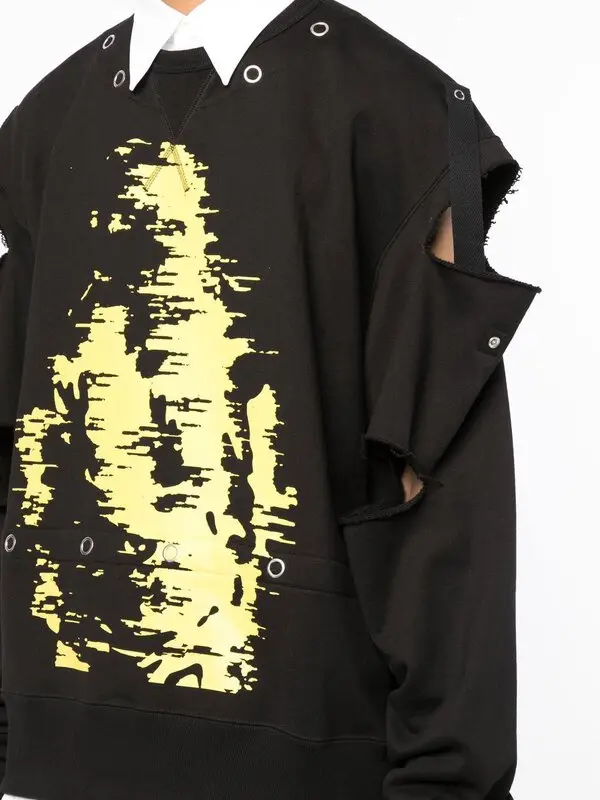 TAKAHIROMIYASHITA THESOLOIST. Graphic Print Distressed Jumper