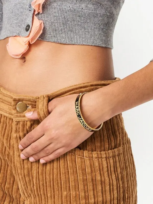 Marc Jacobs Gold Tone Logo Bangle