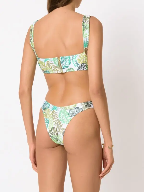 AMIR SLAMA Palm Leaf Print Bikini