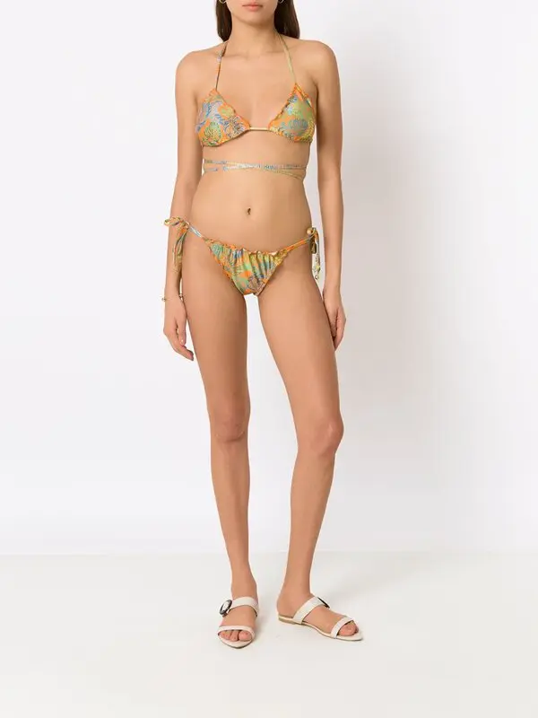 AMIR SLAMA Palm Leaf Triangle Bikini