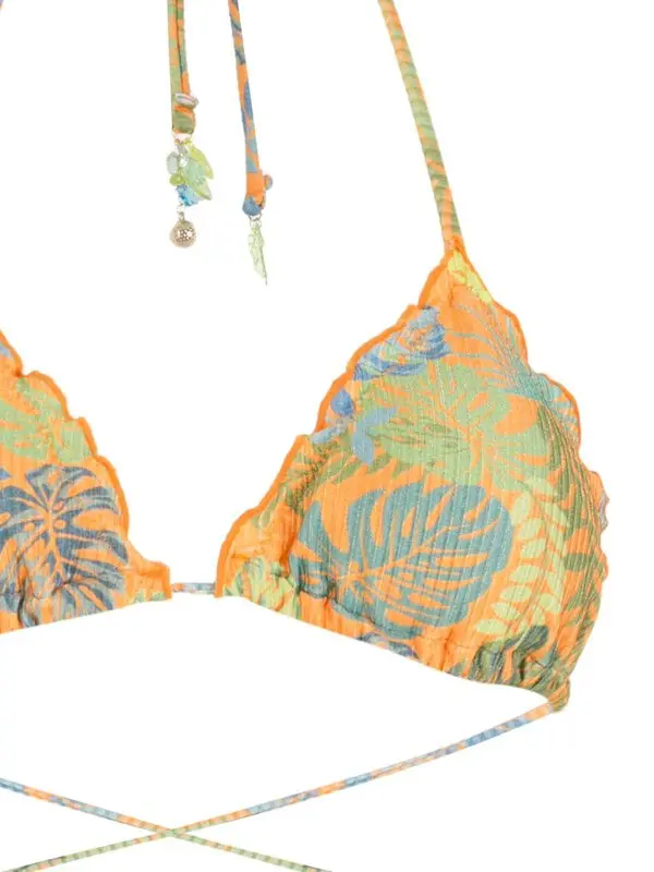 AMIR SLAMA Palm Leaf Triangle Bikini