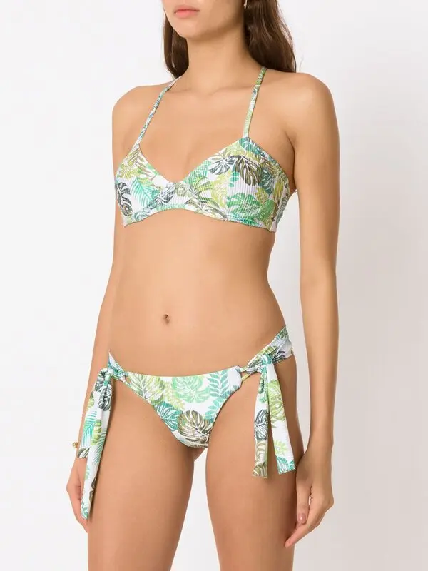 AMIR SLAMA Palm Leaf Print Bikini