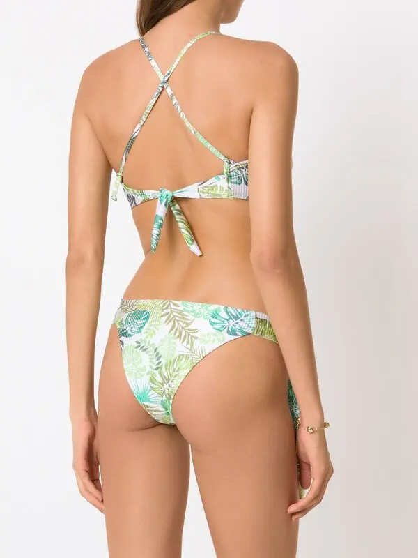 AMIR SLAMA Palm Leaf Print Bikini