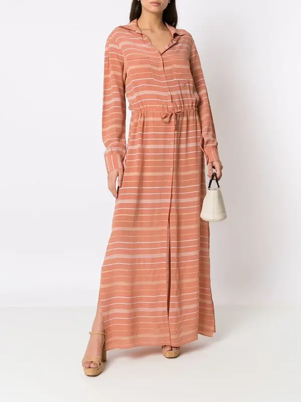 AMIR SLAMA Striped Silk Maxi Dress
