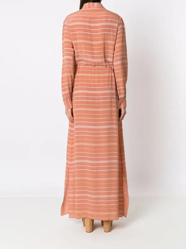 AMIR SLAMA Striped Silk Maxi Dress