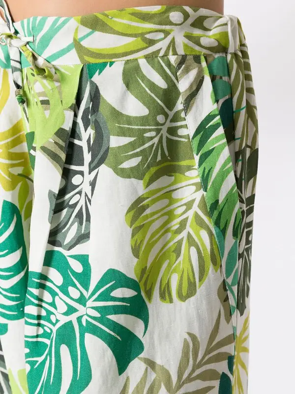 AMIR SLAMA Palm Leaf Print Trousers