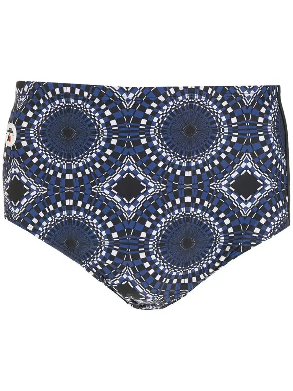 AMIR SLAMA Abstract Swimming Shorts - Blue