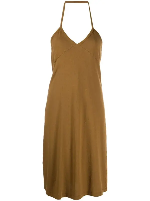 Khaite Mischa Cotton Midi Dress - Yellow