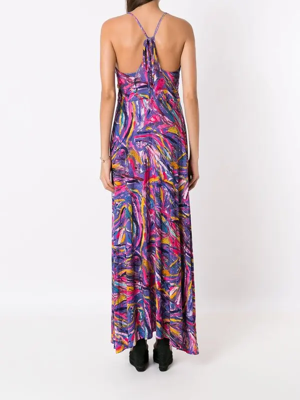 AMIR SLAMA Printed Halter-neck Maxi Dress