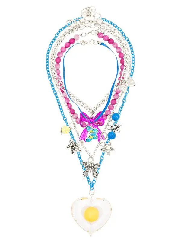 AMIR SLAMA Heart Charm Layered Necklace
