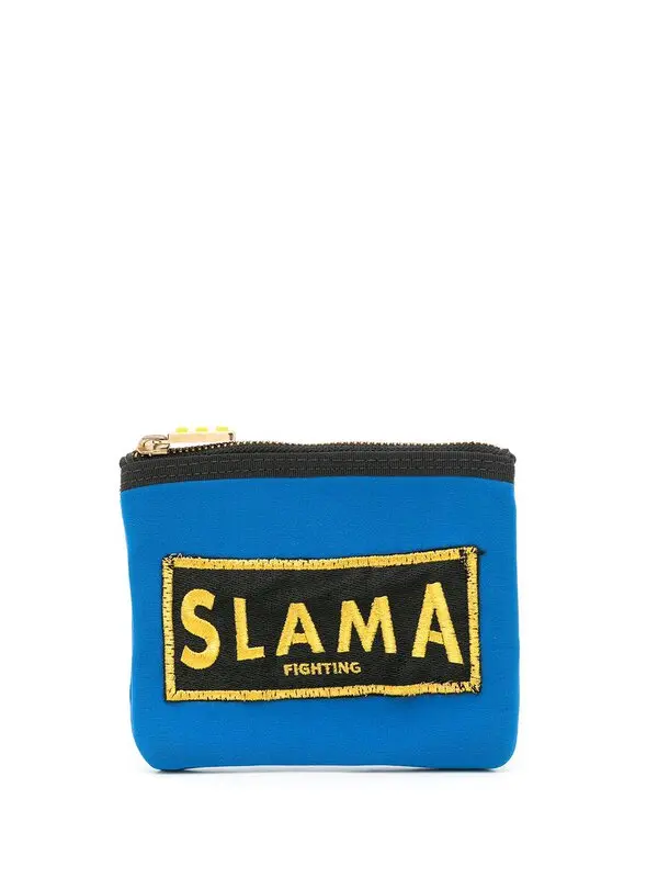AMIR SLAMA Embroidered-logo Purse - Blue