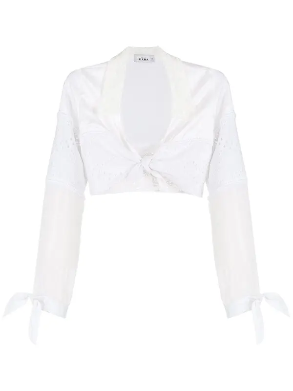 AMIR SLAMA Tie-front Cropped Shirt