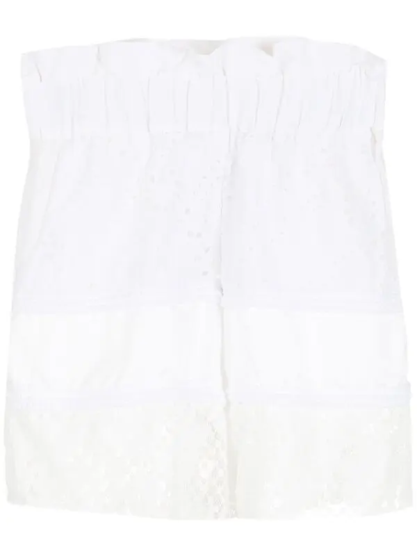 AMIR SLAMA Broderie-anglaise Shorts - White