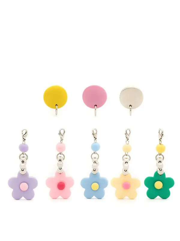 AMIR SLAMA Flower Drop Chain Earring Set - Multicolour