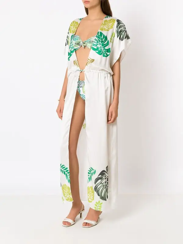 AMIR SLAMA Palm Leaf-print Beach Dress