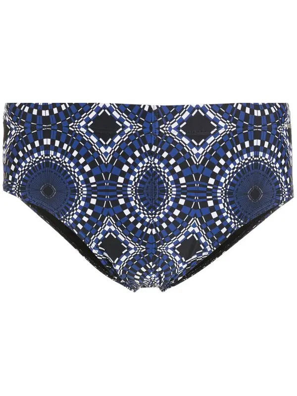 AMIR SLAMA Abstract-print Swimming Trunks - Blue