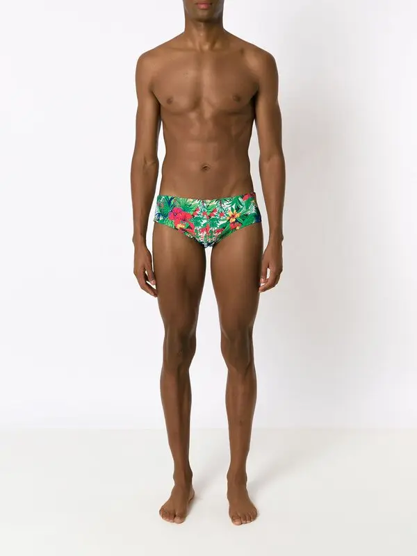 AMIR SLAMA Floral-print Swim Trunks