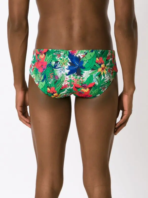 AMIR SLAMA Floral-print Swim Trunks