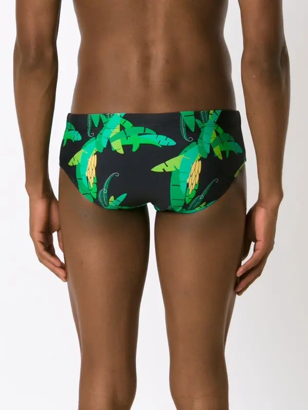 AMIR SLAMA Leaf-print Swimming Trunks