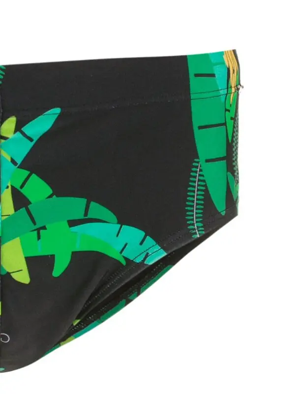 AMIR SLAMA Leaf-print Swimming Trunks