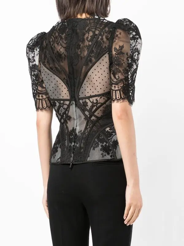 Zimmermann Lace Puff-sleeve Top