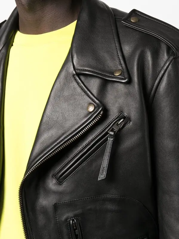 Loewe Belted Leather Biker Jacket