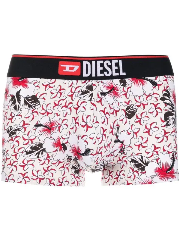 DIESEL® Logo-print Boxer Briefs - Neutrals