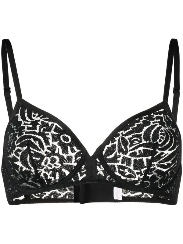 ERES Floral Lace-detail Bra - Black