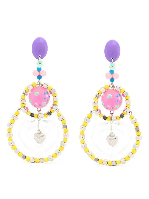 AMIR SLAMA BIJOUX Amir Slama Heart-motif Drop Earrings - Yellow